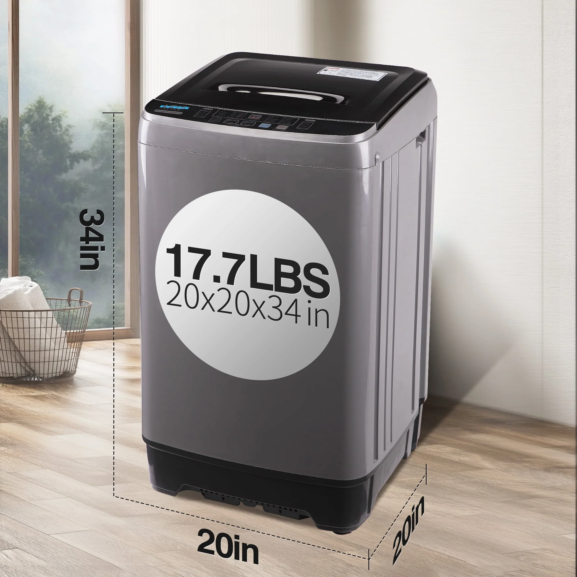 KRIB BLING Portable Washing Machine, 17.7 lbs Large Capacity Full ...