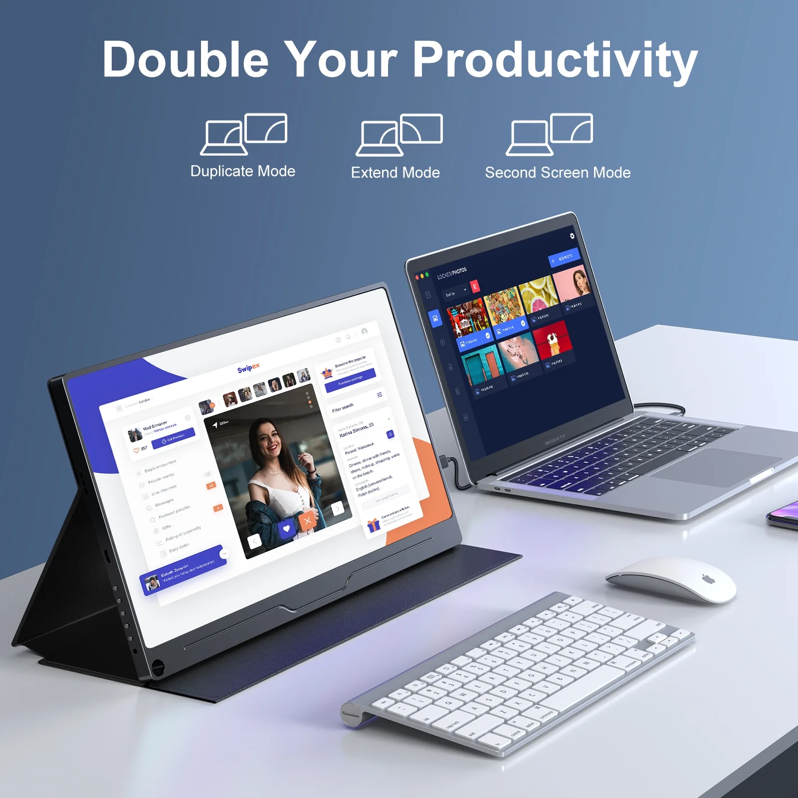 Portable Monitor Zero Frame, 15.6" Ultra Slim 1080P FHD 100% sRGB ...