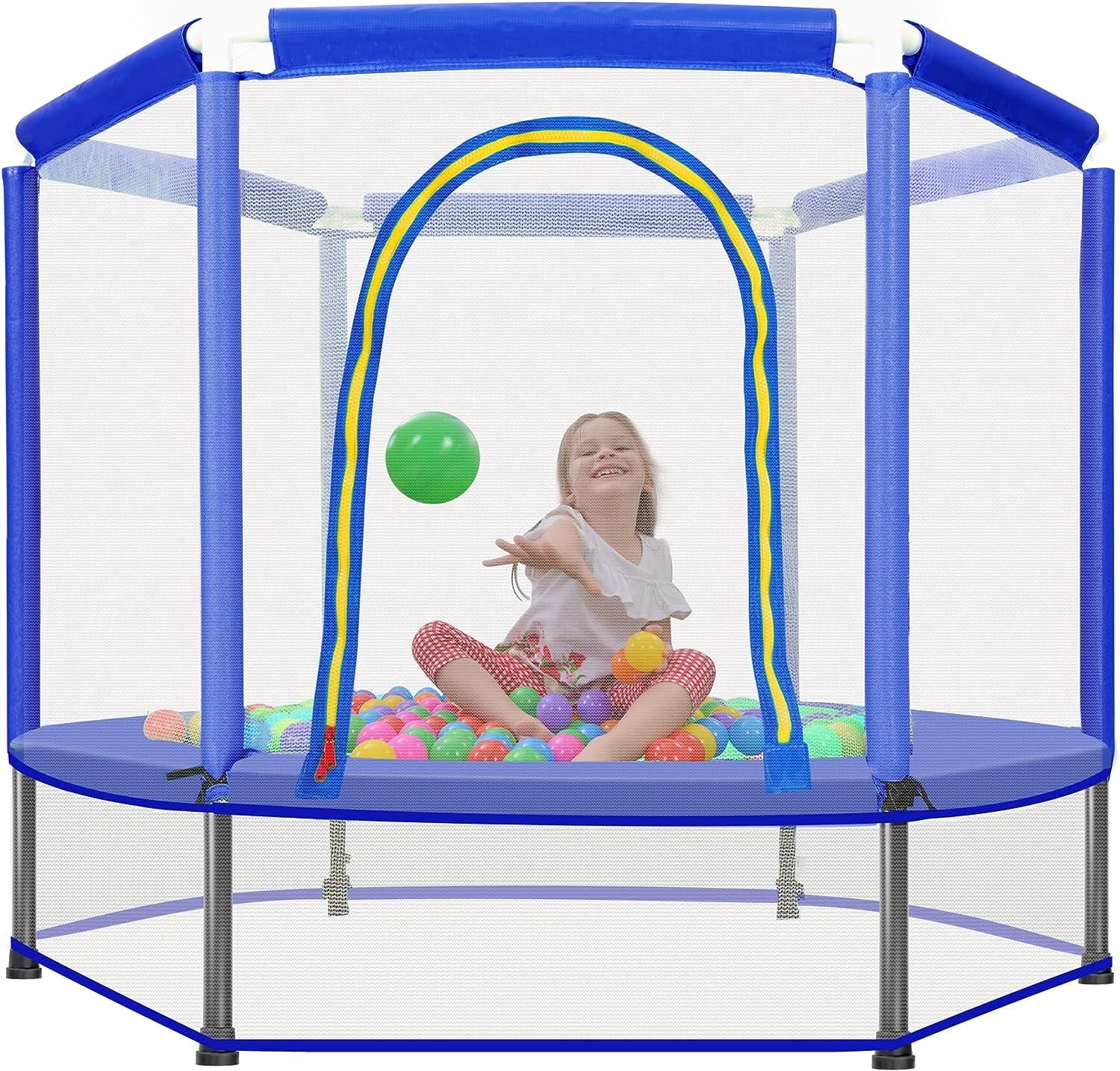 KOFUN 55" Mini Trampoline for Kids, 4.5FT Indoor Outdoor Toddler ...