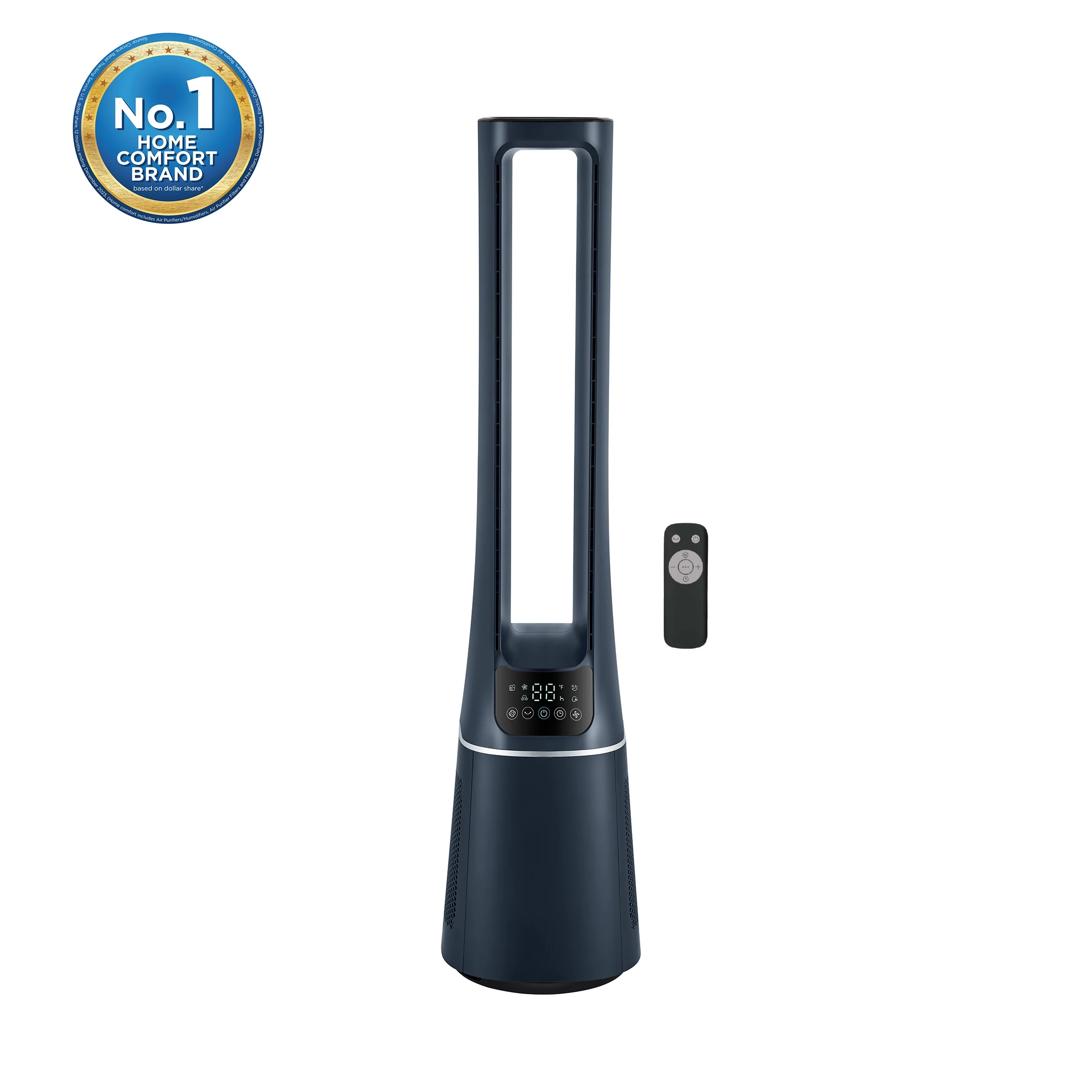 Midea 41" Tall 10-Speed Bladeless DC Tower Fan & HEPA Air Purifier with ...