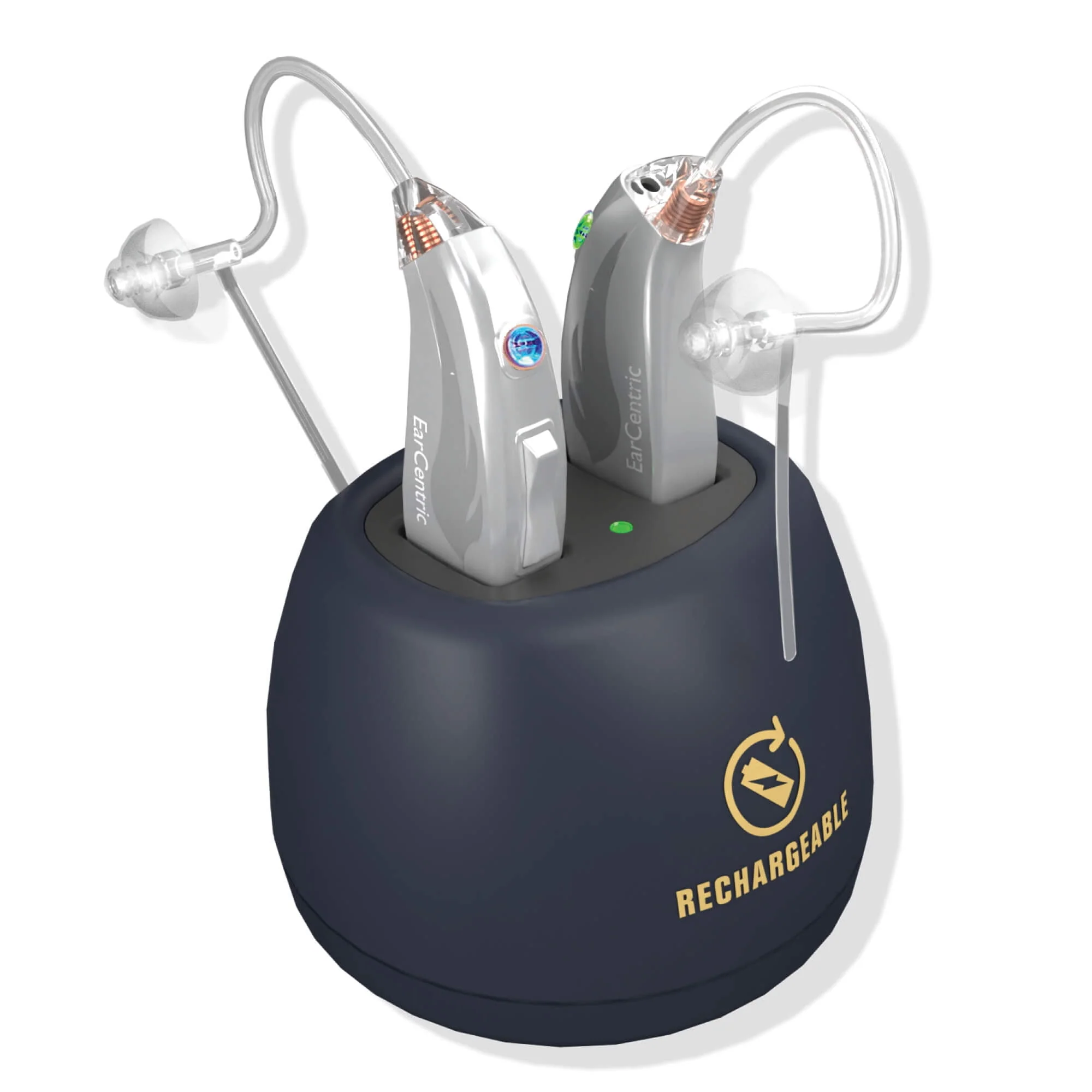 EX2 Rechargeable Behind-the-Ear Beige kit (2pc) - Silver by EarCentric ...