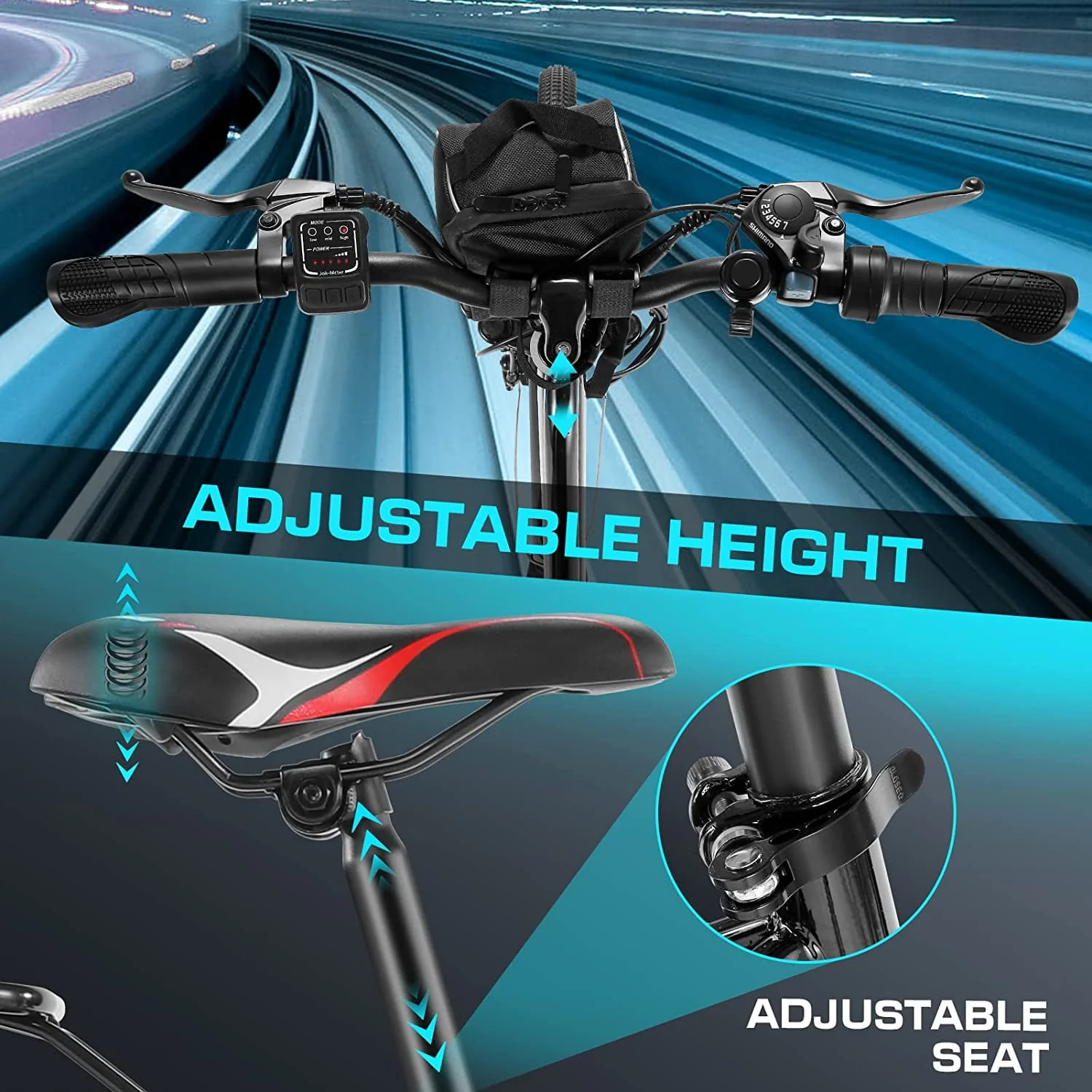 Vivi Electric Bike 26 Electric Cruiser Bike Beach Bike 500w Step Through Electric Bike 20mph