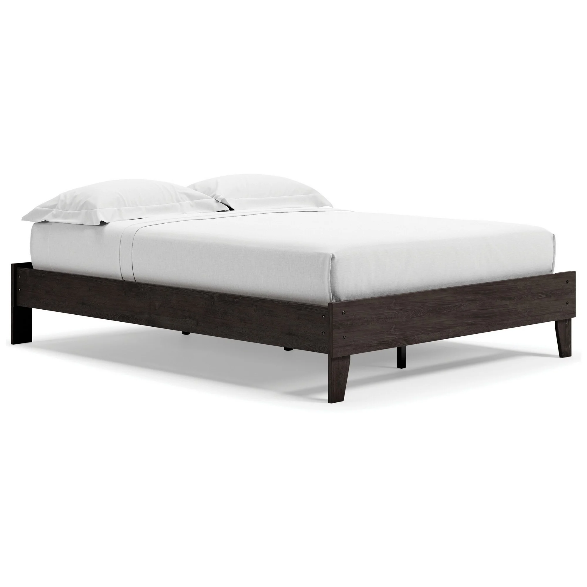 Lass Queen Size Bed. Platform Style. Low Profile Frame. Dark Charcoal ...